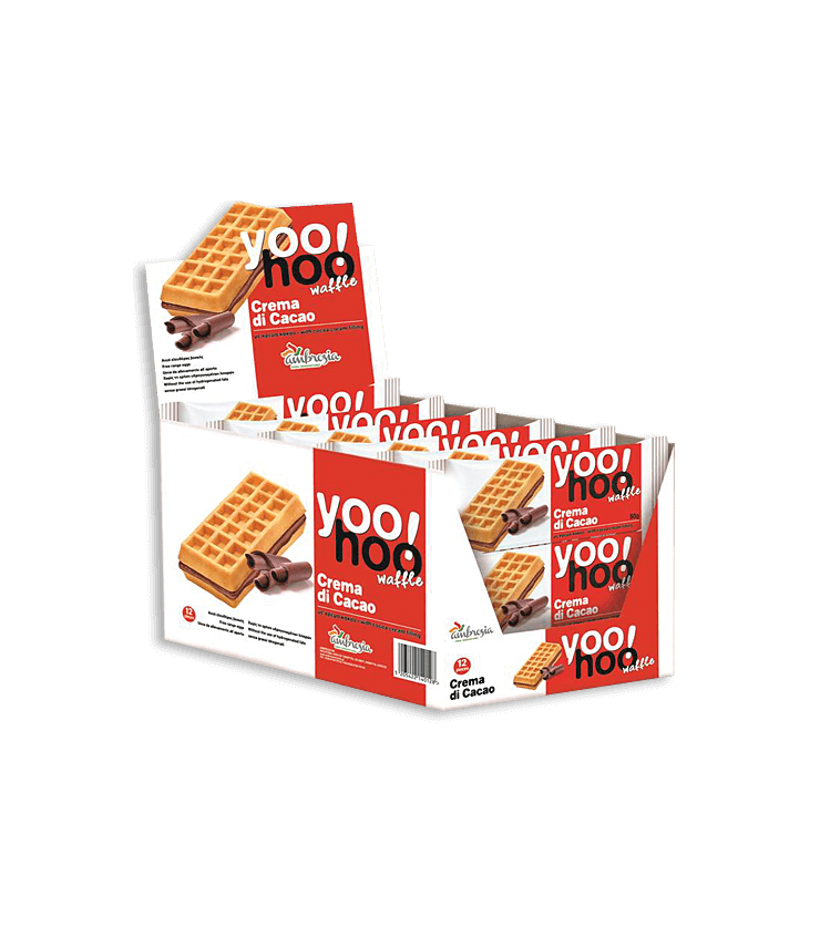 YOOHOO WAFFLE CON CREMA AL CACAO CONF. DA 12 PZ.