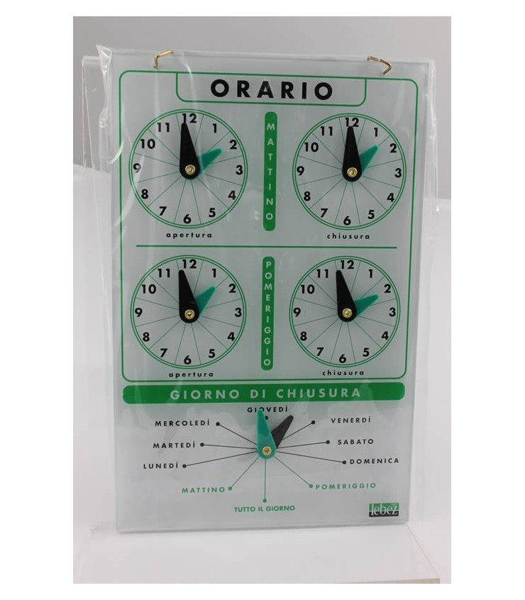 Cartello orario Negozio in plexiglass antiurto