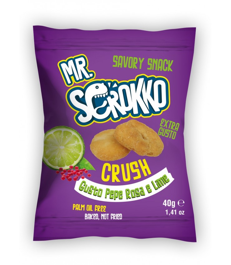 TARALLO MR.SCROKKO GUSTO PEPE ROSA E LIME PRODOTTO DA FORNO BUSTINA ...
